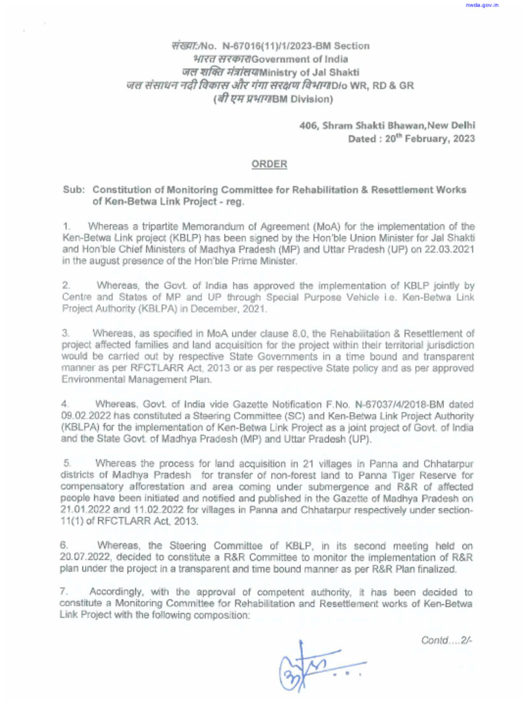 Constitution of Monitoring Committee | PDF | Government Of India ...