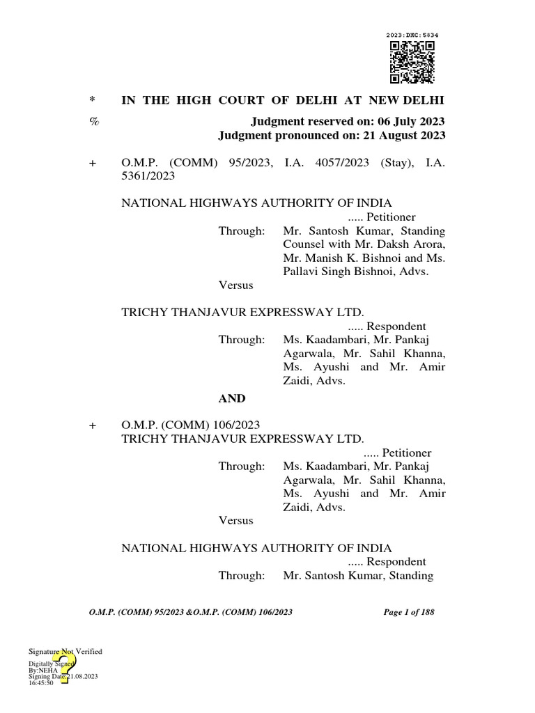 Splitting of Claim in An Award DHC Trichy-Final-Final-488275 | PDF | Arbitration | Judgment (Law)