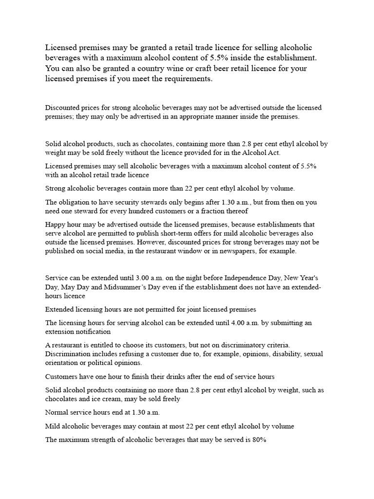 Alcohol | PDF | Alcoholic Beverages | License