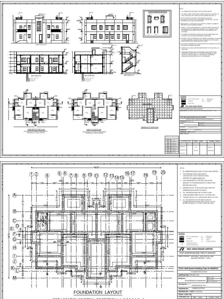 ALL DRAWINGS Staff Quarter (Type-II-28-UNITS) | PDF | Wall | Building ...