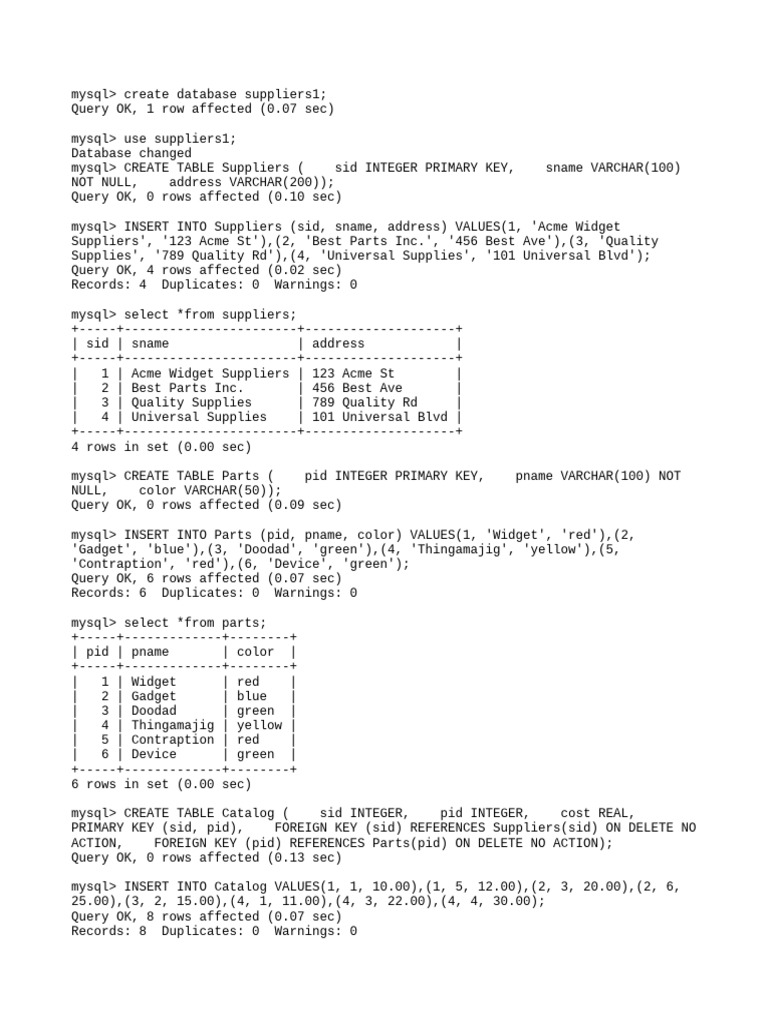 Lab2 4q | PDF | Sql | Data Management