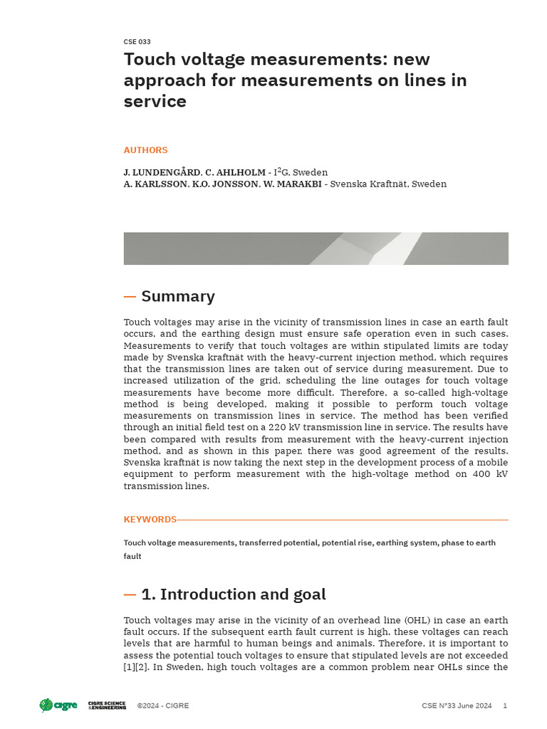 High-Voltage Touch Voltage Testing | PDF | Electric Power Transmission ...