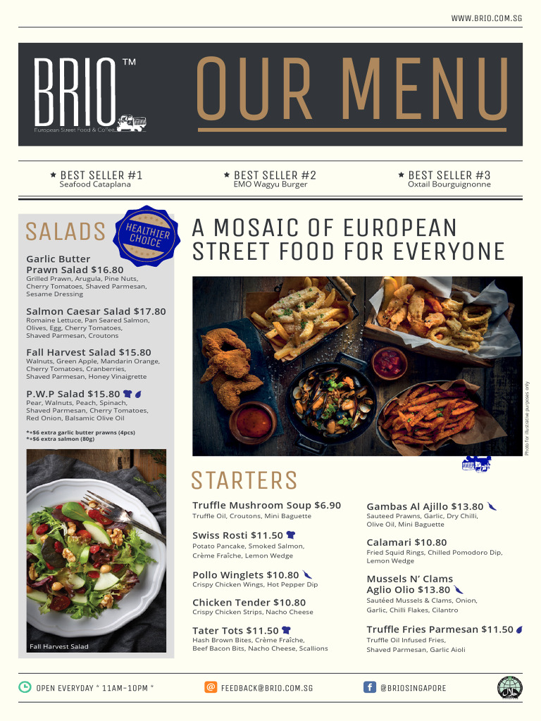 Brio Main Menu | PDF | Hamburgers | Chocolate