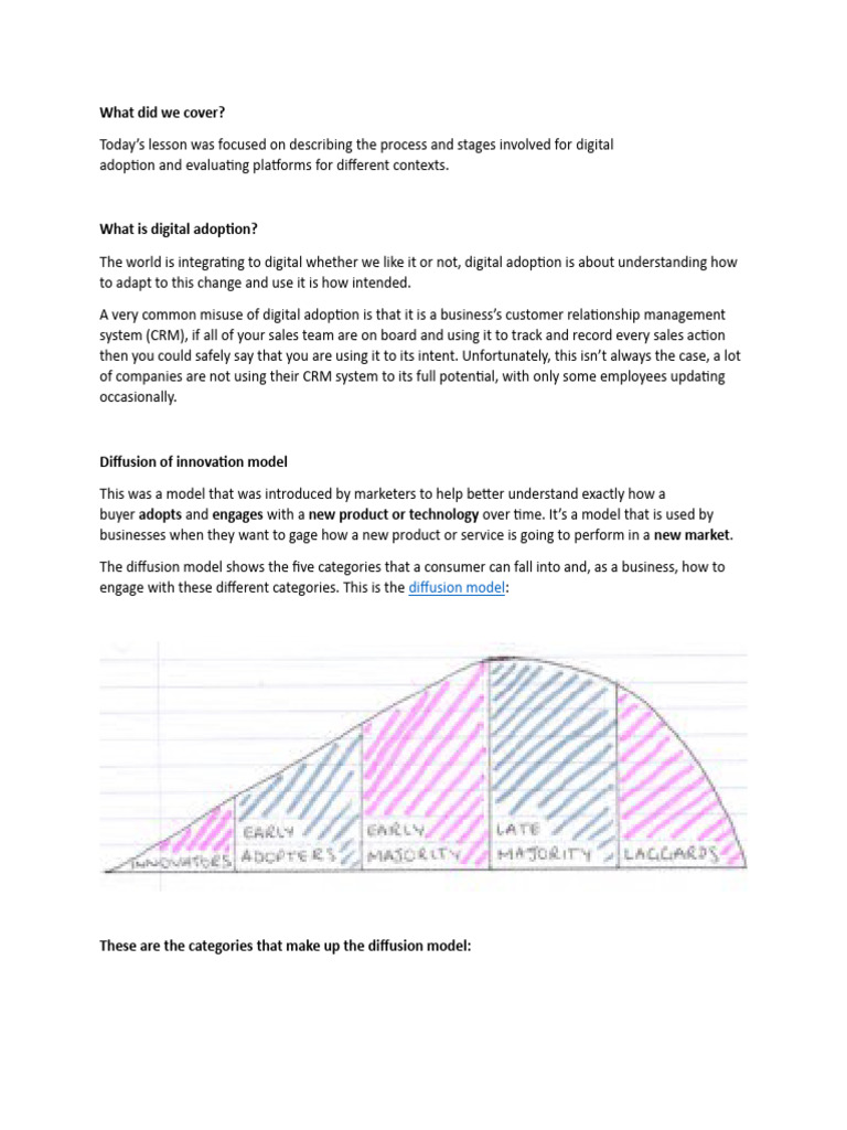 Digital Adoption and Innovation Model Guide | PDF | Customer ...