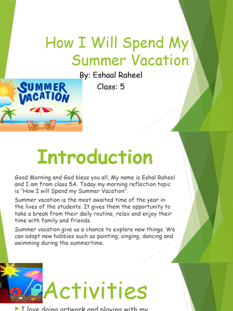 Summer Vacation Plans for Kids | PDF