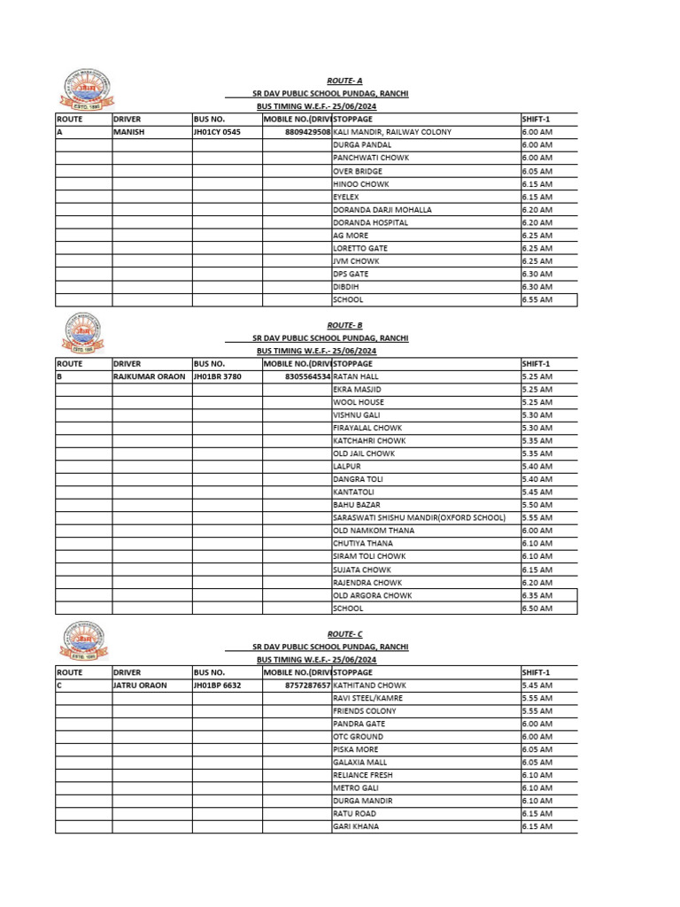 25.06.2024 - Route Chart PDF | PDF