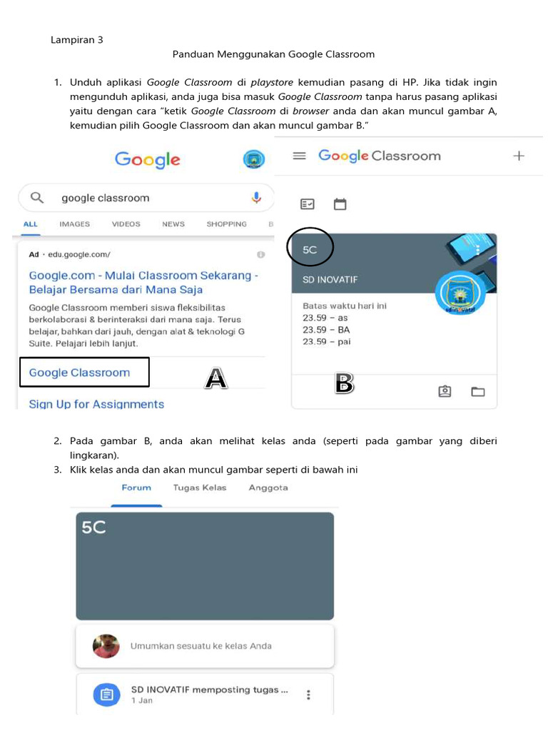 Panduan Menggunakan Google Classroom | PDF