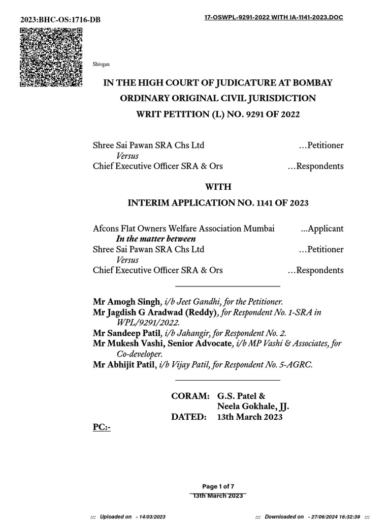 Afcons 13.03.2023 G.s.patel | PDF | Justice | Crime & Violence