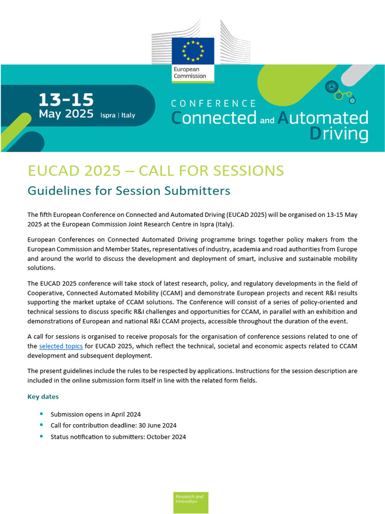 EUCAD 2025 Session Submission Guide | PDF | European Union
