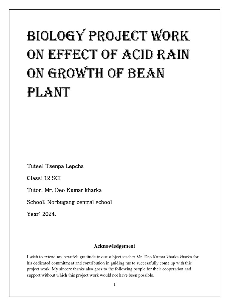 Biology Project Work | Download Free PDF | Soil | Chemistry