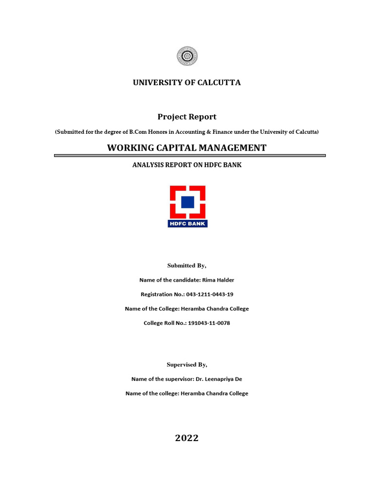 WC PDF | PDF | Equity (Finance) | Working Capital