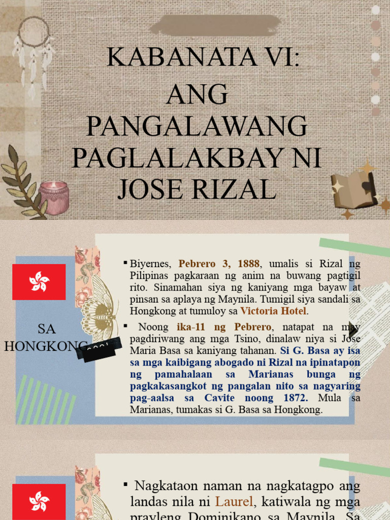Kabanata Vi Pangalawang Paglalakbay Ni Rizal | PDF