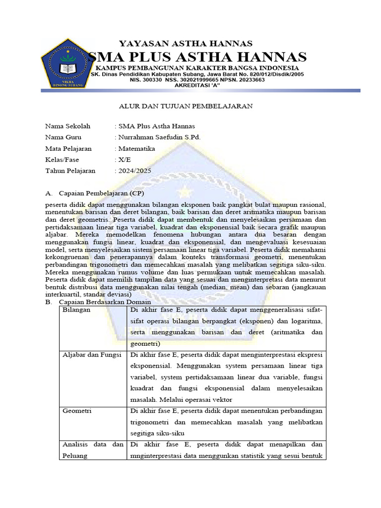 MTK - X CP Dan Atp | PDF | Metode & Bahan Ajar
