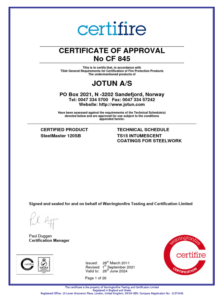 SteelMaster 120SB Certification Details | PDF | Building Engineering ...