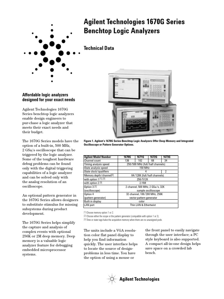 1670G Series Benchtop Logic Analyzers - 5968-6421 | PDF | Computer ...