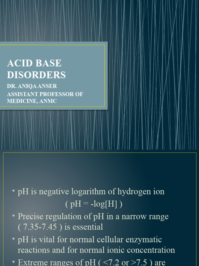 ACID BASE DISORDERS | PDF | Physiology | Clinical Medicine