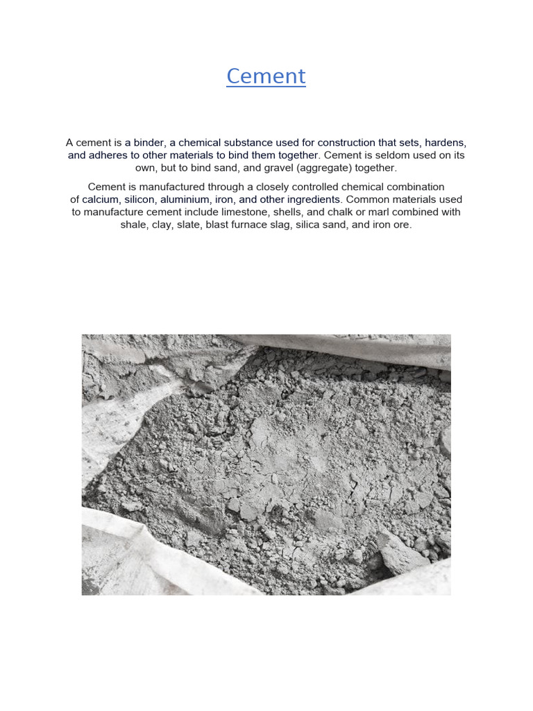 Cement | PDF | Cement | Concrete