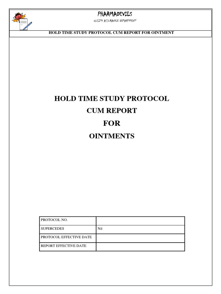 Hold Time Study Protocol for Ointments | PDF | Colony Forming Unit | Assay