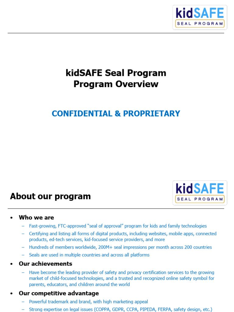 kidSAFE Seal Program Overview | PDF | Privacy | Audit