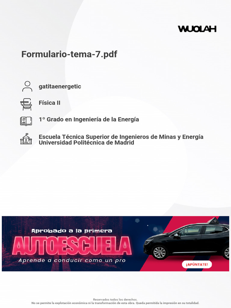 Wuolah Free Formulario Tema 7 | PDF | Ingeniería | Ciencias Naturales