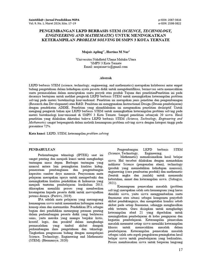 LKPD STEM untuk Problem Solving | PDF