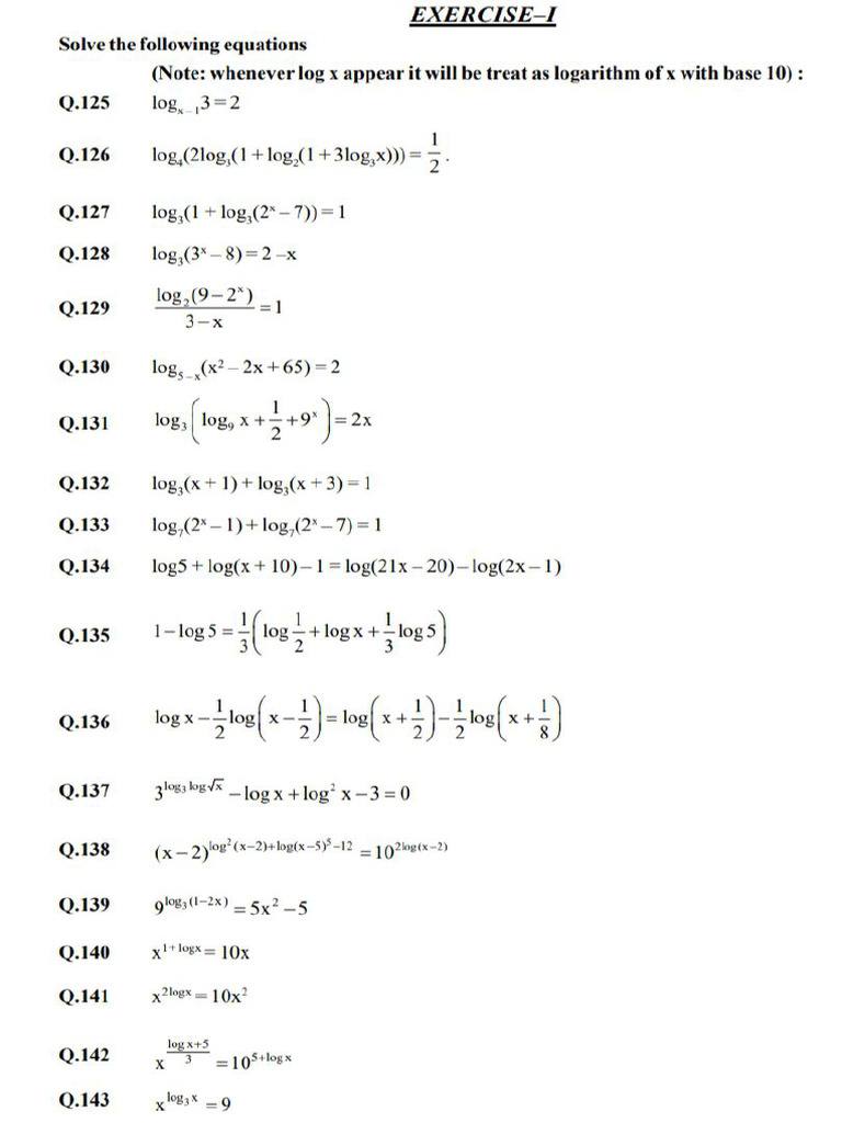 Logarithm Equations | PDF