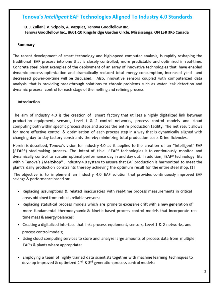 2022 - 03 DRI UPDATE - Intelligent EAF Technologies - TGI | PDF | Microsoft Azure | Cloud Computing