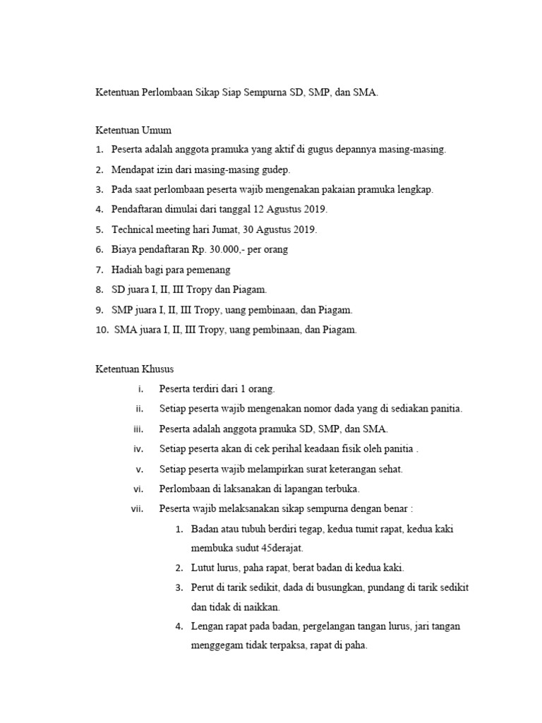 Lomba Sikap Siap | PDF