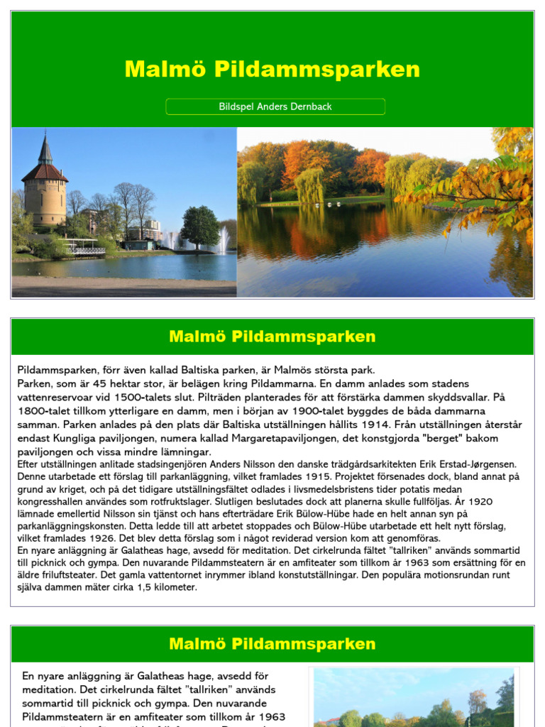 Malmö Pildammsparken | PDF