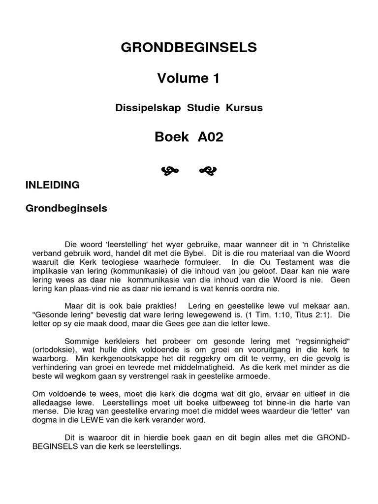 A02 Grondbeginsels Vol 1 | PDF
