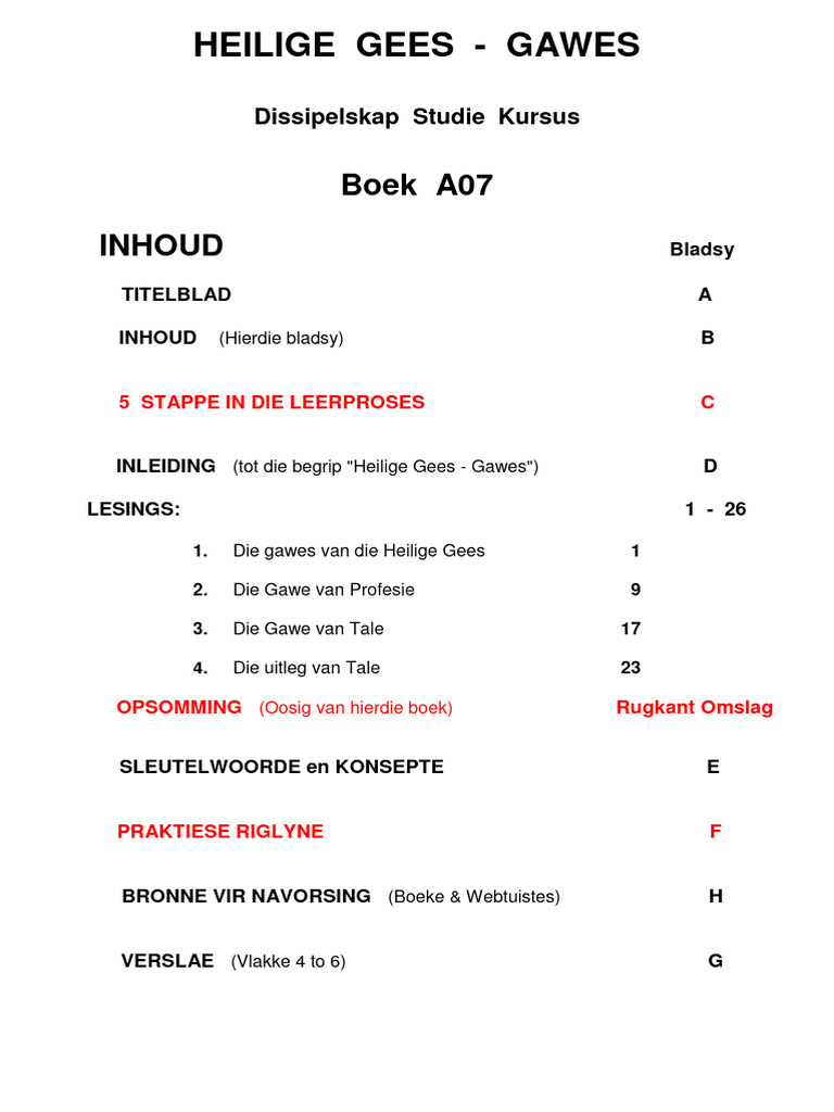 A07 Heilige Gees-Gawes Vol 1 | PDF