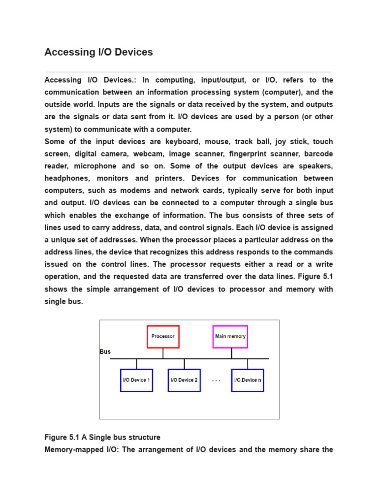 Accesing Io Pdf Input Output Digital Technology
