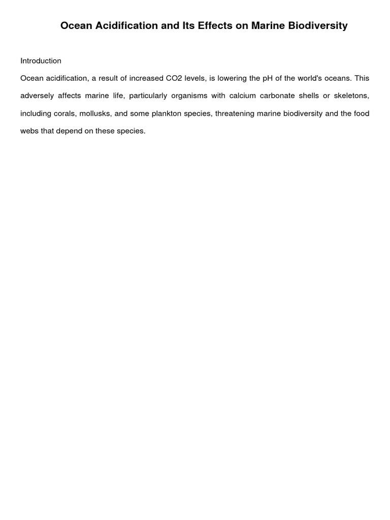Impact of Ocean Acidification on Marine Life | PDF