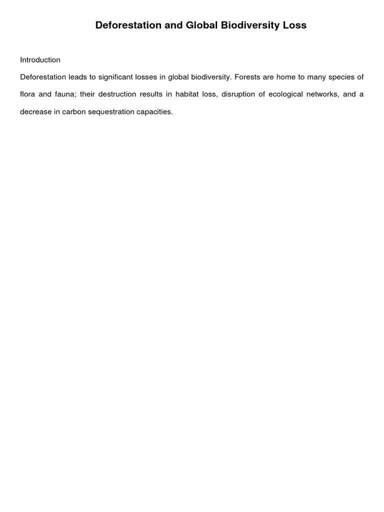 Deforestation and Global Biodiversity Loss | PDF | Science & Mathematics