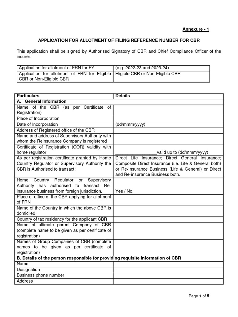 Annexure 1 & 2 | PDF | Reinsurance | Business