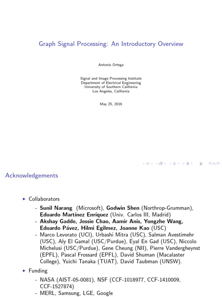 Slides - Graph Signal Processing: An Introductory Overview | PDF ...