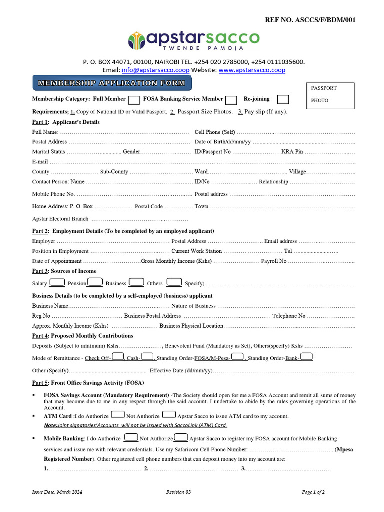 Membership Application Form Amended 28.03.2024 1 | PDF | Automated Teller Machine