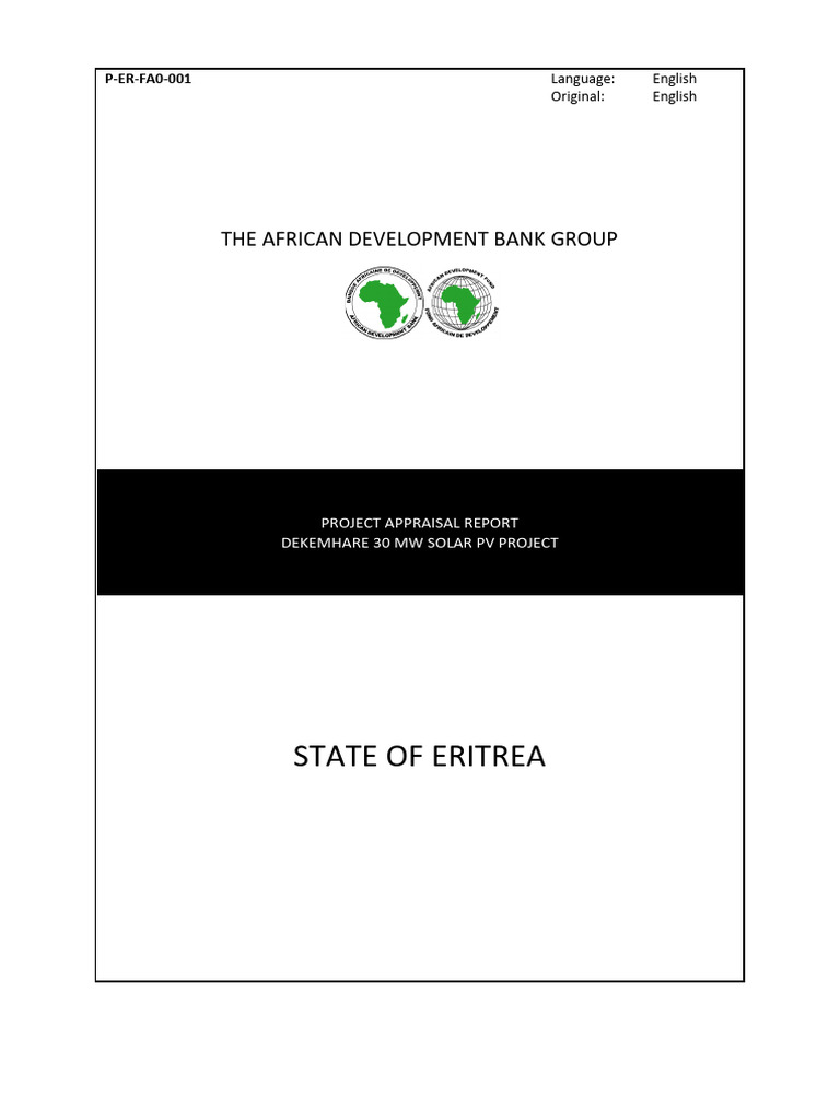 Eritrea - Dekemhare 30 MW Solar PV Project - Project Appraisal Report ...