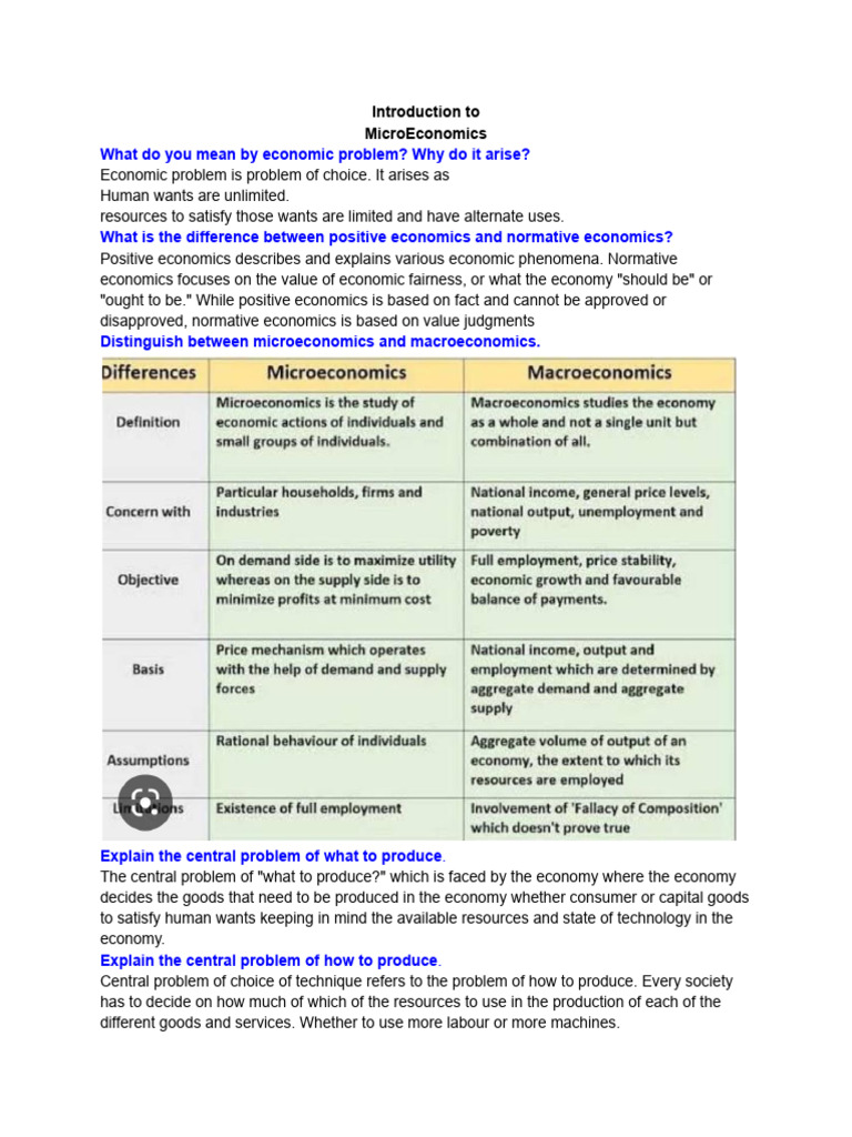 Introduction To Microeconomics Notes | PDF | Economies | Business Economics