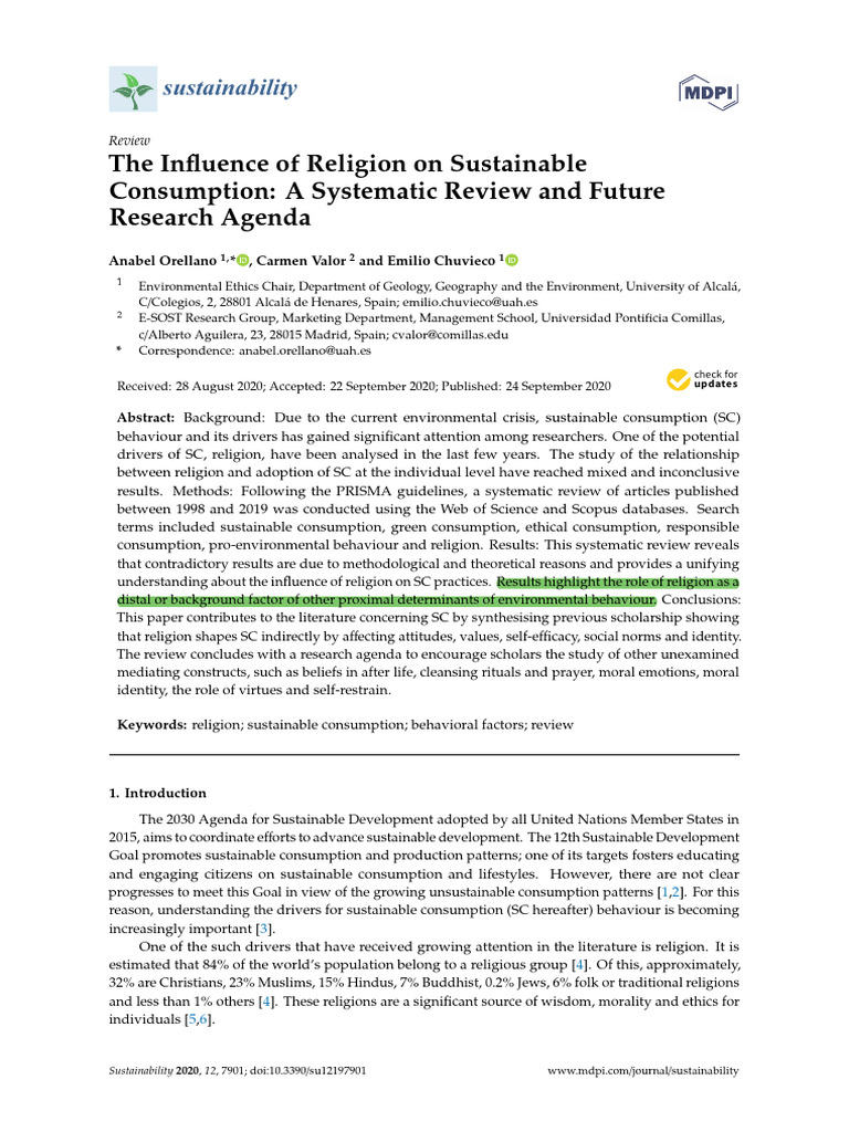 The Influence of Religion On Sustainable Consumption | PDF | Attitude ...