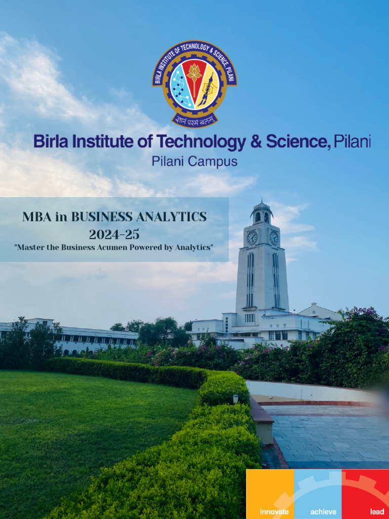 Bits Mba Brochure | PDF | Analytics | Master Of Business Administration