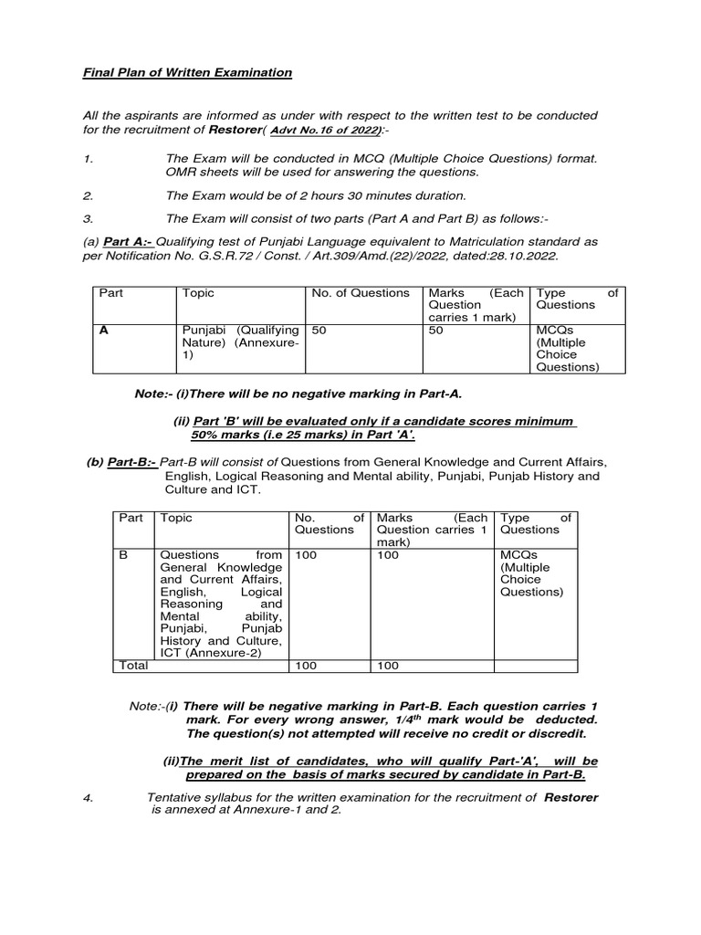 Punjabi Syllabus | PDF | Multiple Choice | Linguistics