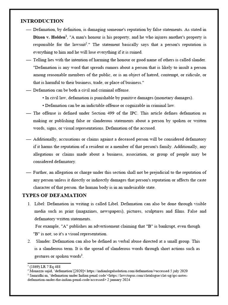 Defamation | PDF | Defamation | Crimes