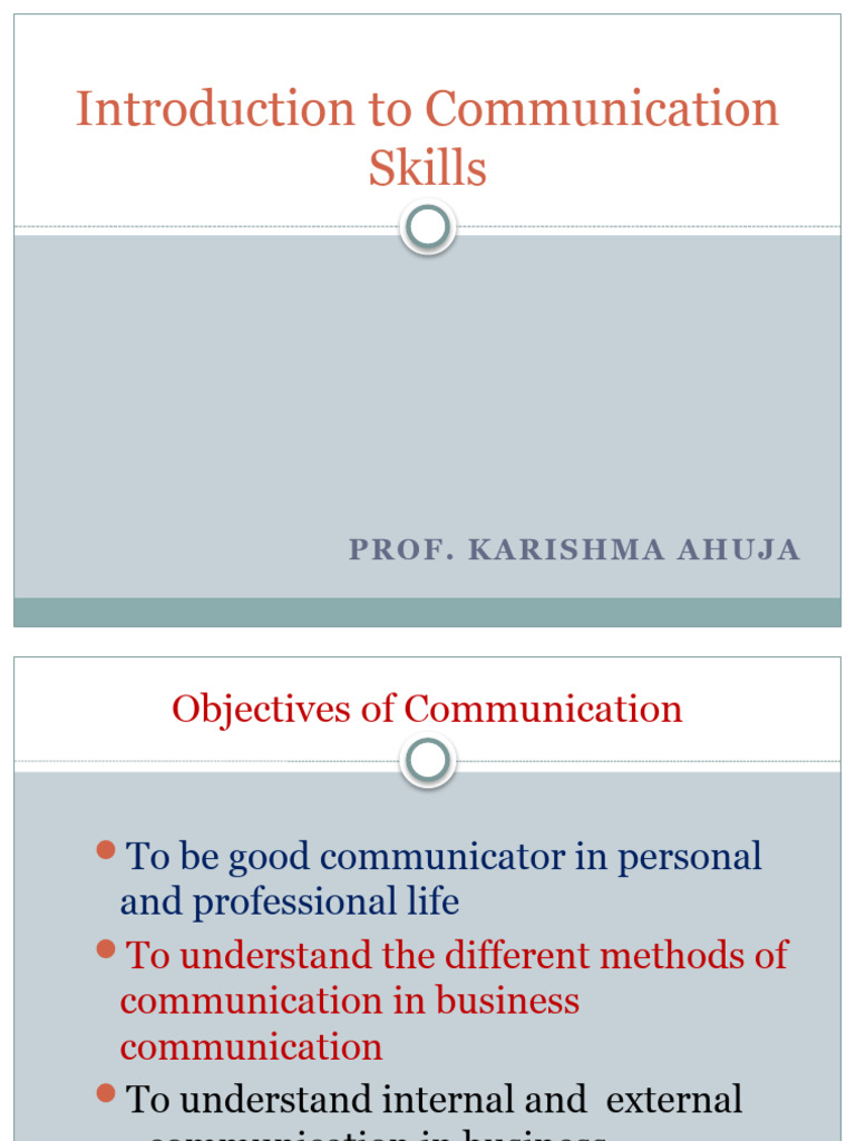 1-Introduction To Communication Skills | PDF | Communication | Code