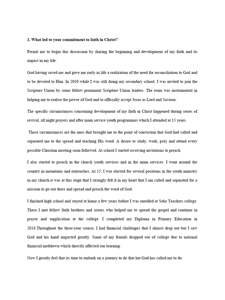 Personal Statement 2024 | Download Free PDF | Jesus | The Gospel