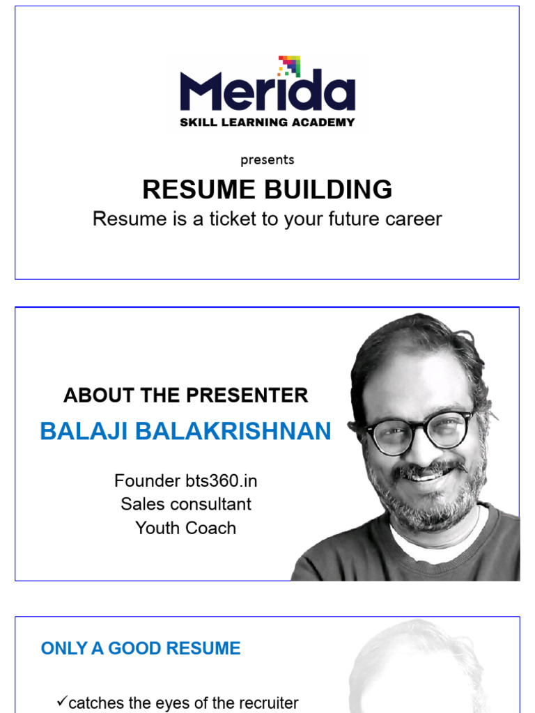 Resume Building Workshop - 2024 | PDF | Résumé | Information