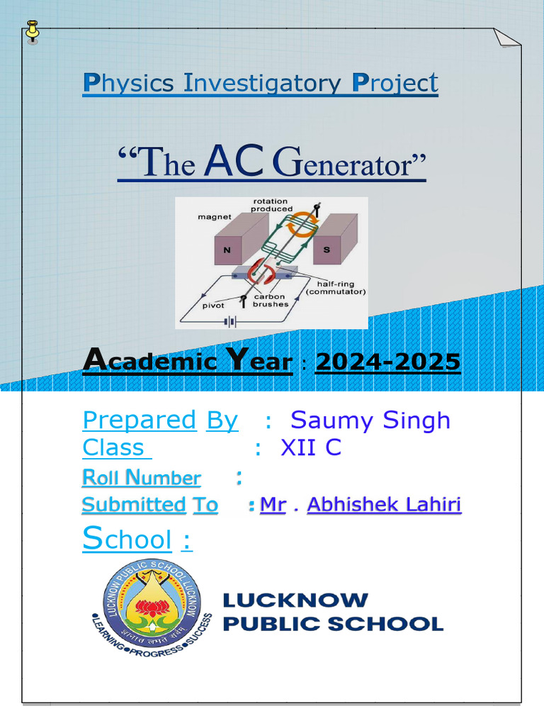 The AC Generator | PDF | Electric Generator | Electromagnetic Induction