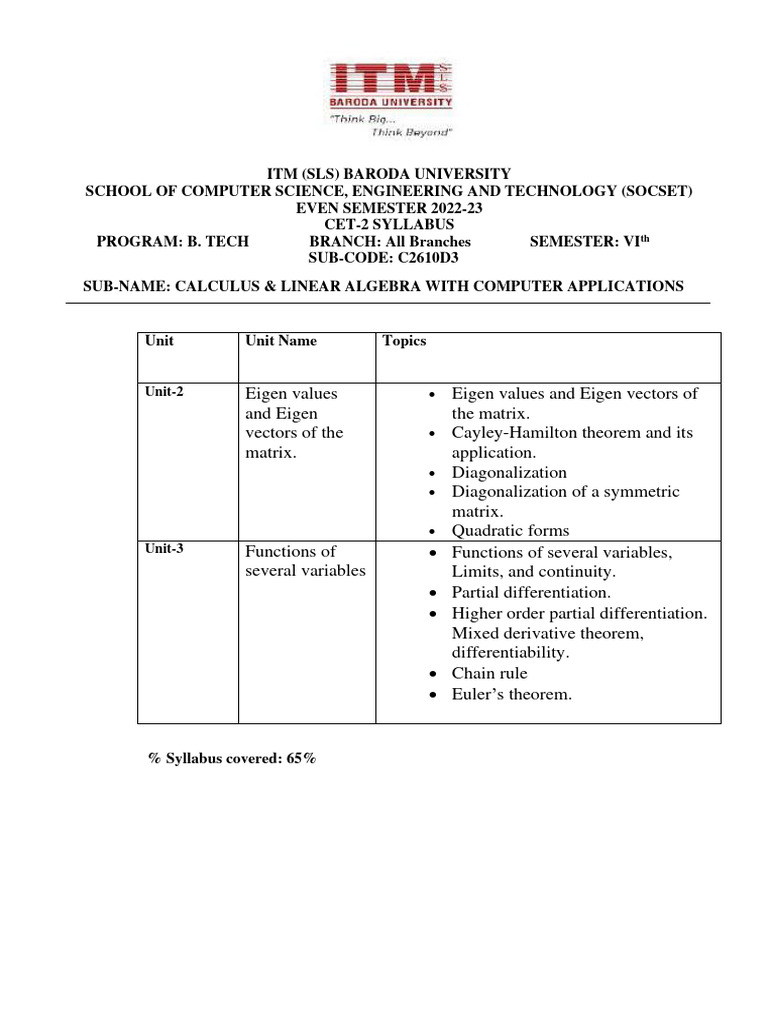 CET 2 Syllabus 24 | PDF | Science & Mathematics | Technology & Engineering