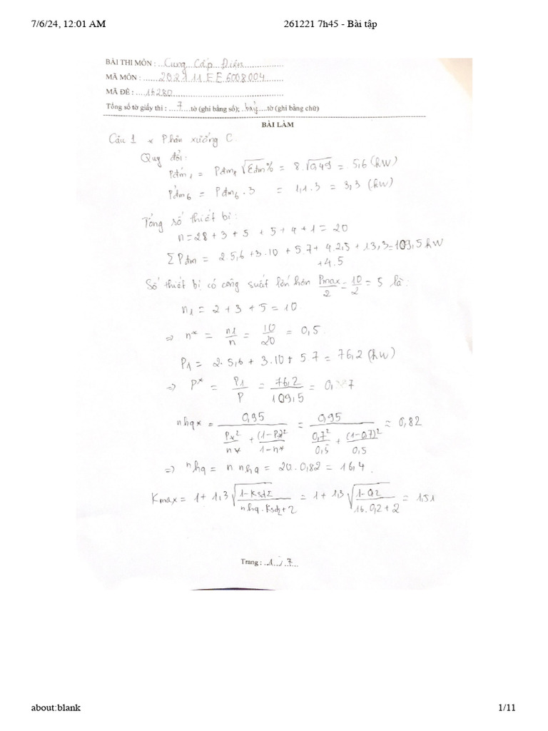 7h45 - Bài Tập | PDF