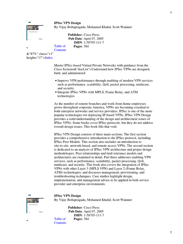 Ipsec Vpn Design Pdf Virtual Private Network Public Key Cryptography